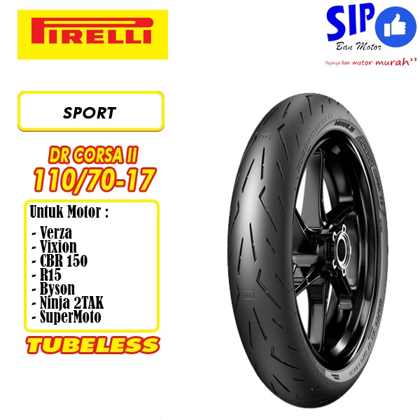 Pirelli Diablo Rosso Corsa II 110 70 17 tubeless Corsa 2 sport ...