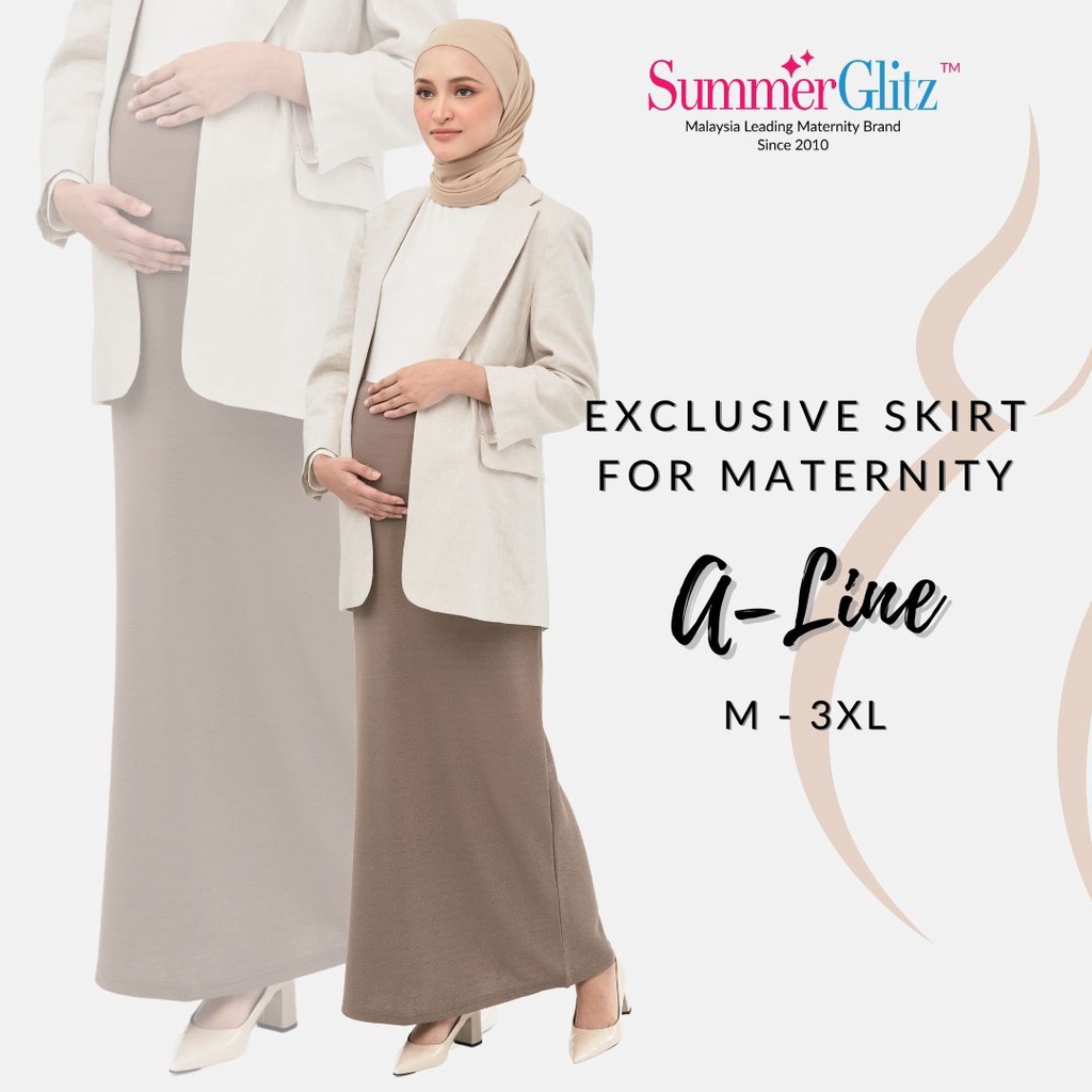 SummerGlitz Maternity Skirt A Line Long Pregnant Women / Kain Pregnant ...