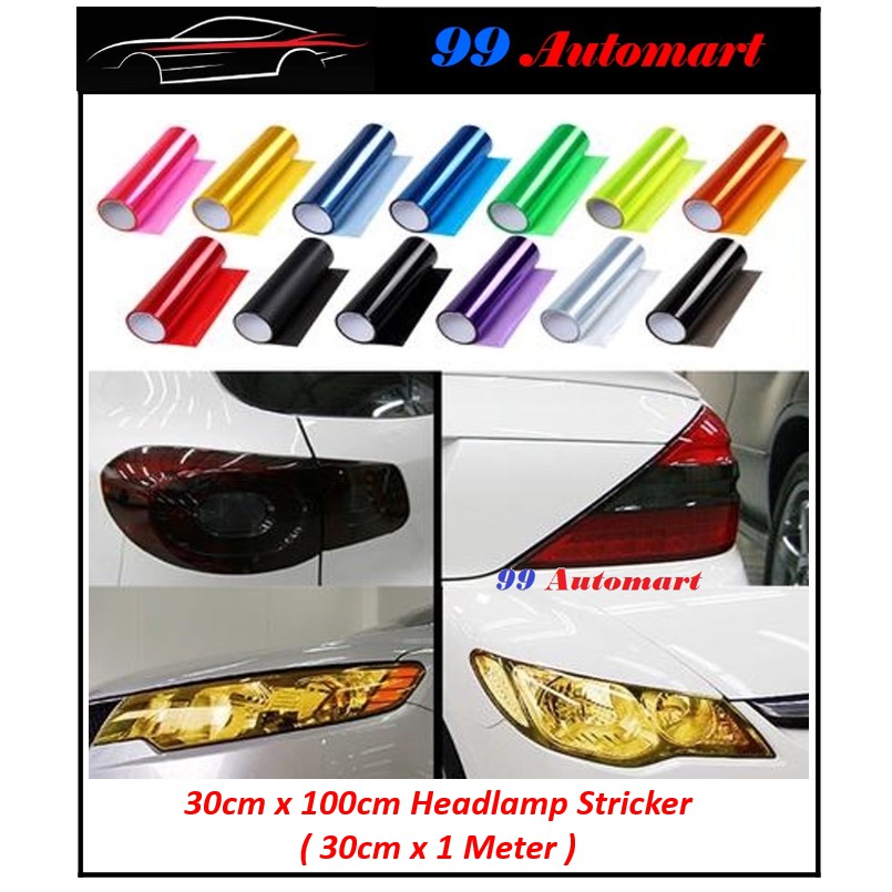 ( 30cm x 100cm ) Car Headlamp Headlight Tail Fog Light TailLight Smoke ...