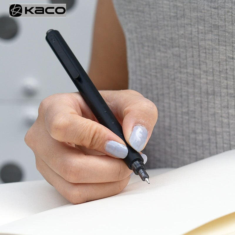 KACO ROCKET Simple White Black Pen Body Gel Pens 0.5mm Clip Fast Dry ...