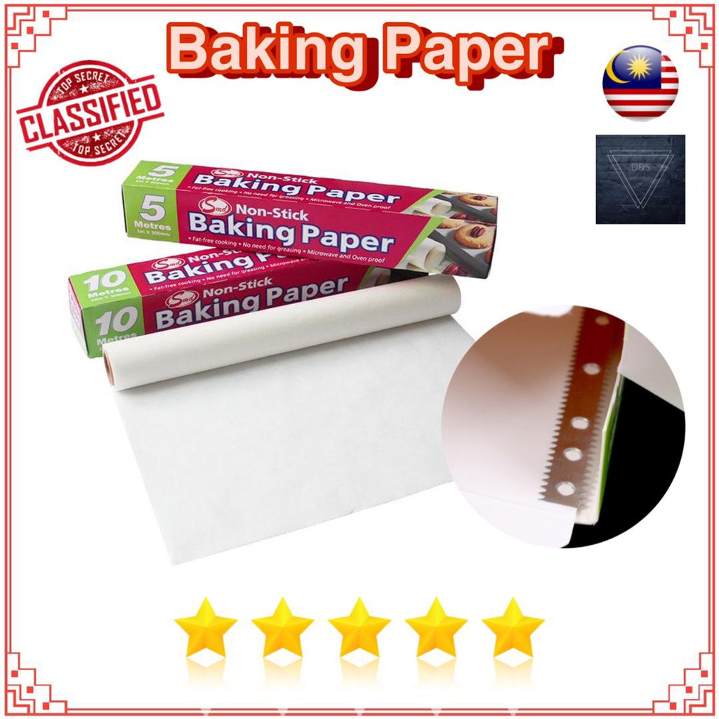 🇲🇾 D&S 5/10/20m Baking Paper with Cutter Silicone Oil Paper Kertas ...