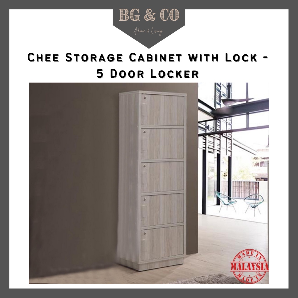 CHEE 5 Door Cabinet With Key Lock File Cabinet Locker Cabinet Wardrobe ...