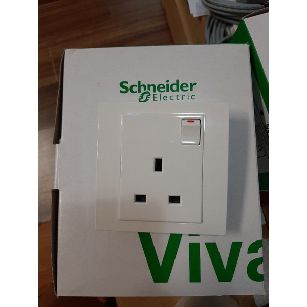 (8pcs per box) Schneider Vivace 13A switched socket KB15 WE G11 - White ...