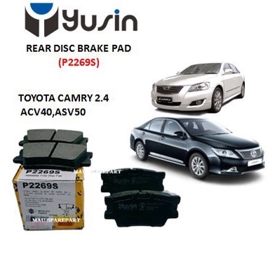 YUSIN REAR DISC BRAKE PAD (P2269S) - TOYOTA CAMRY 2.4 ACV40,ASV50 ...