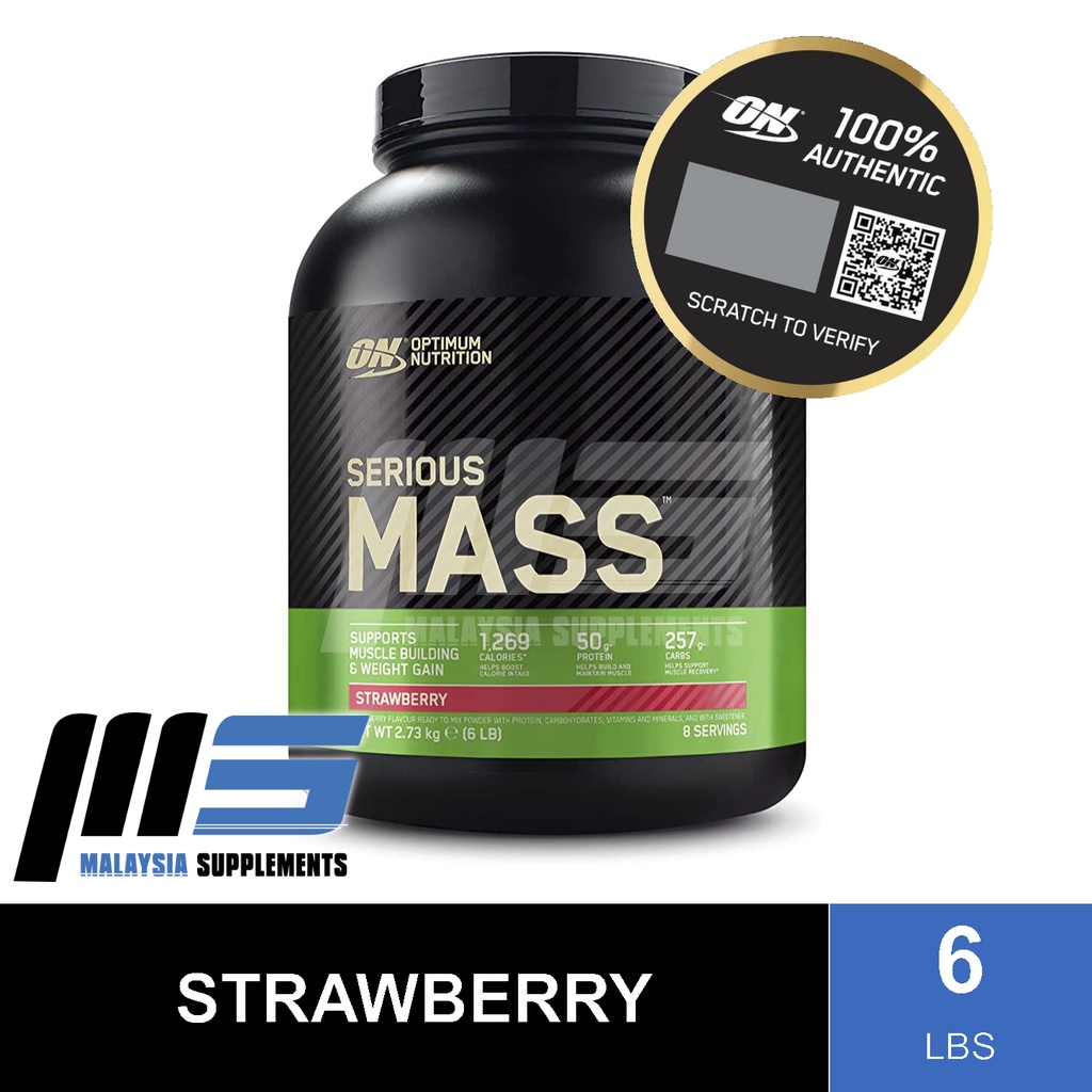 Optimum Nutrition Serious Mass 6lbs - ON Weight & Mass Gain, Muscle ...