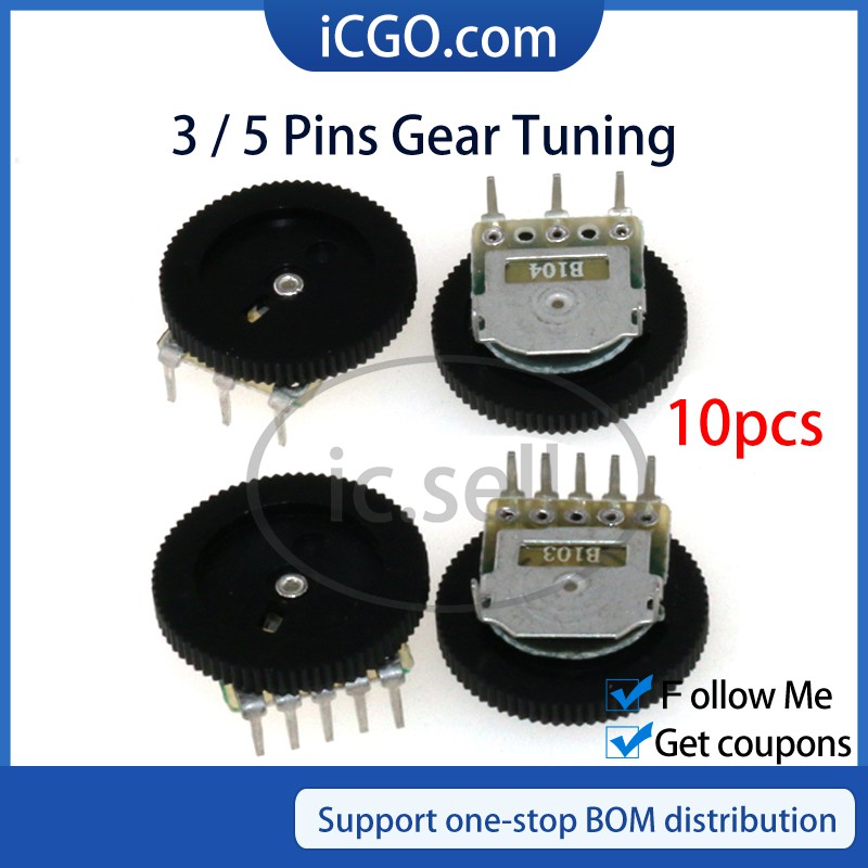 10pcs Double Gear tuning potentiometer B102 B202 B502 B103 B203 B503 ...