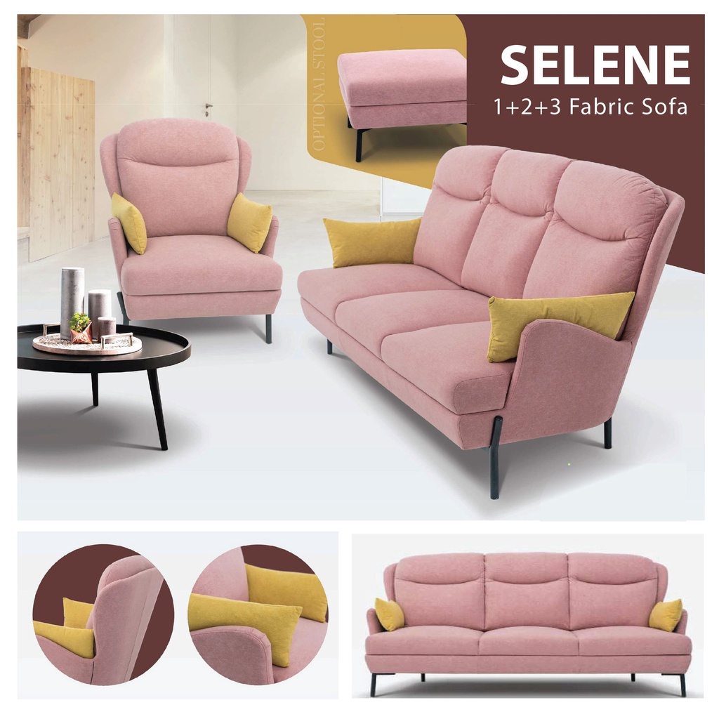 SELENE SOFA SET/ 1+2+3 FABRIC SOFA/SET SOFA / LIVINGROOM SET/ MODERN ...