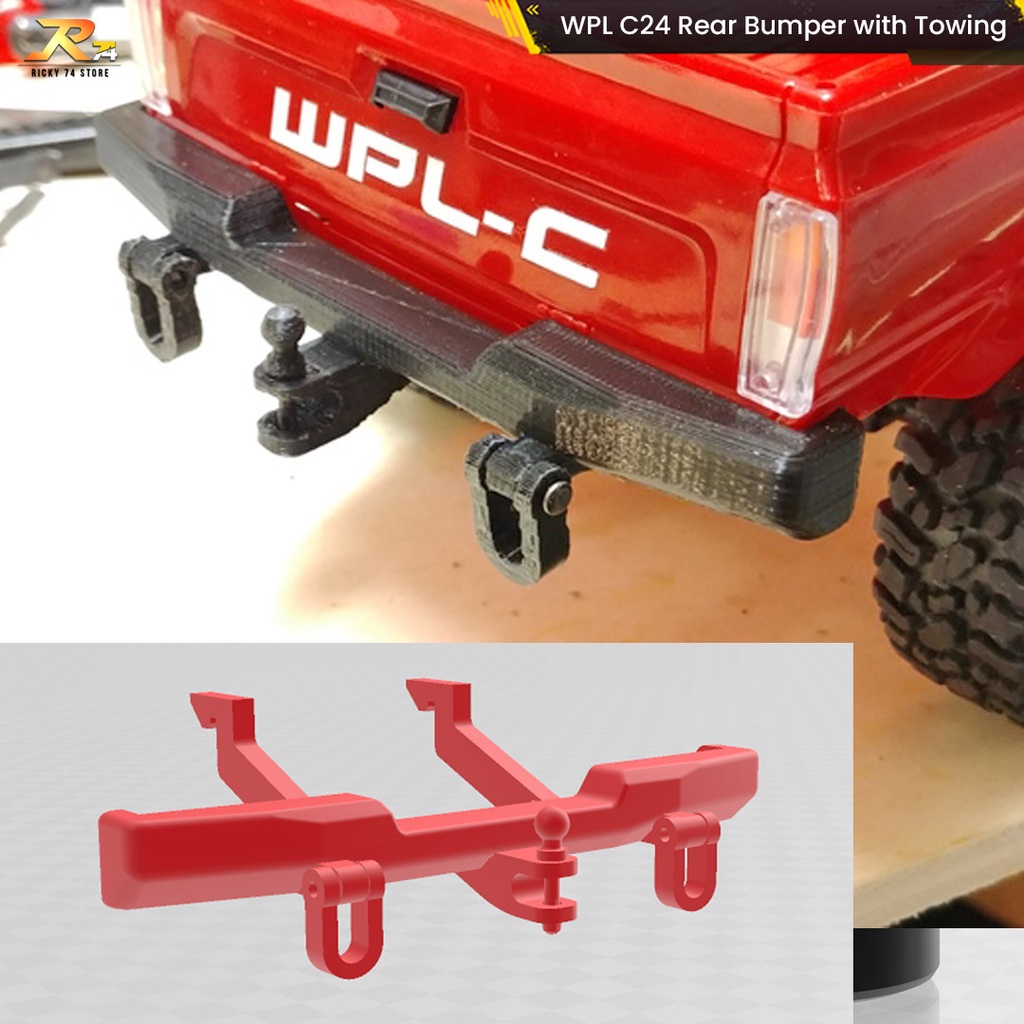 Wpl C24 Rear Bumper with Towing Bar - RC Offroad 3D Print WPL | Shopee ...