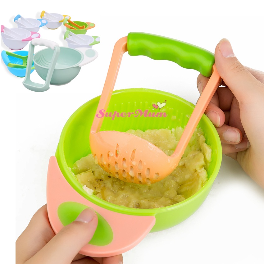 Baby Food Mash Grinding Tool Bowl For Fruits Steamed Vegetable Manual ...