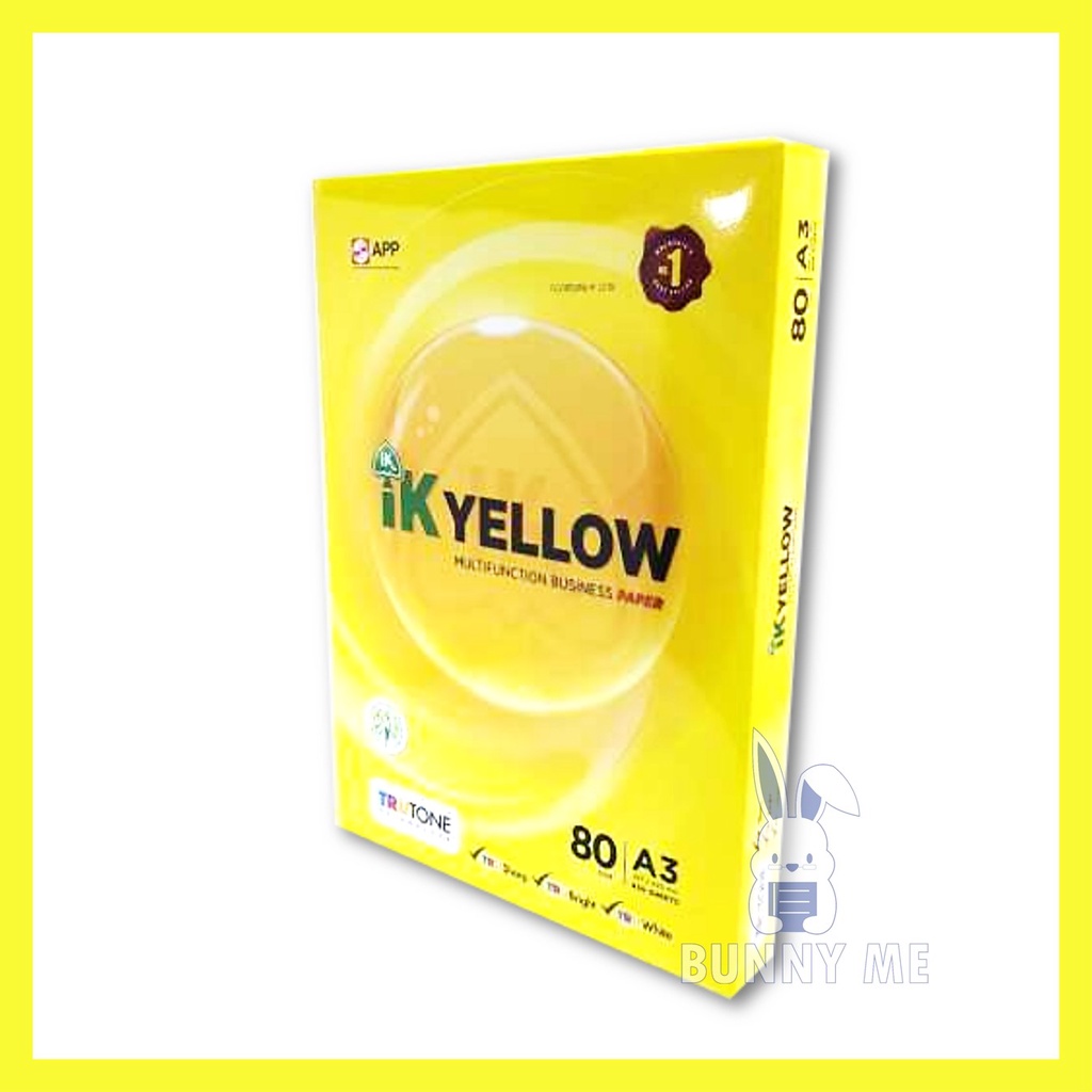 IK YELLOW A3 PAPER 70/80 GSM 500 SHEETS/PHOTOCOPY / COPY PAPER | Shopee Malaysia