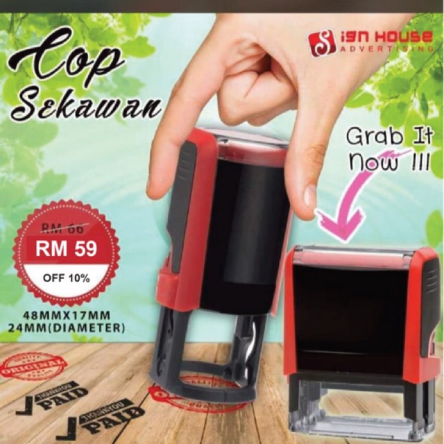 Rubber stamp/cop/cop syarikat/cop nama/selfink | Shopee Malaysia