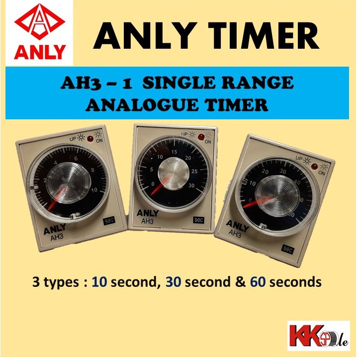 ANLY AH3-1 Single Range Single Contact Analogue Timer Standard AC 200 ...