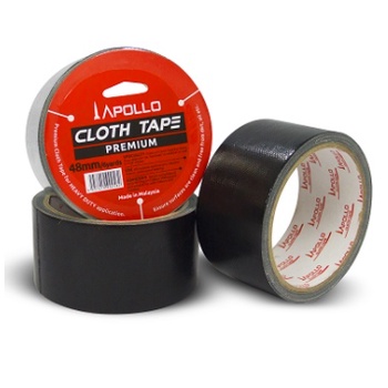 Loytape APOLLO 48mm Premium Binding Cloth Tape - Black / kapal 48mm ...
