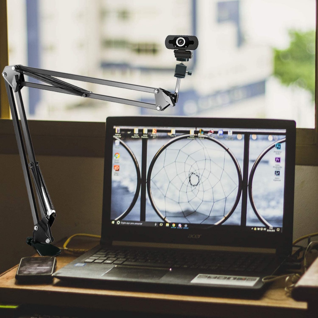 Webcam Stand Webcam Clip Mount Hanging Scissors Tripod Stand Camera Arm ...