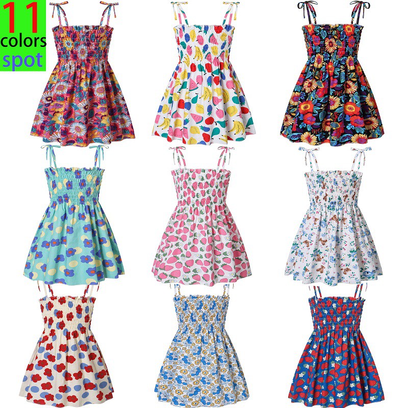 Kids Dress Girl Dresses Baby Princess Floral Suspender Skirt Cute Pure ...
