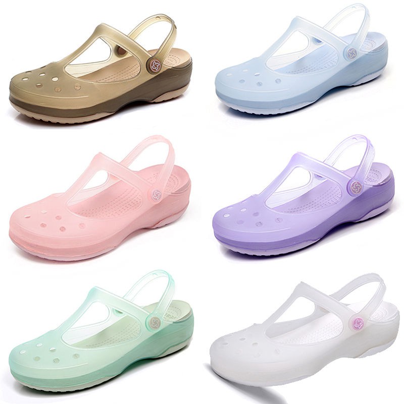 Veblen sandals women Solid color Hole shoes women shoes 6601 | Shopee ...