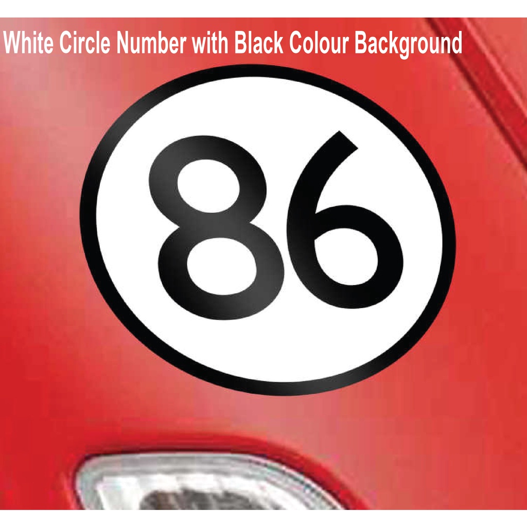 Custom Number Sticker Circle Number Sticker Kereta Sticker Motor Nombor ...