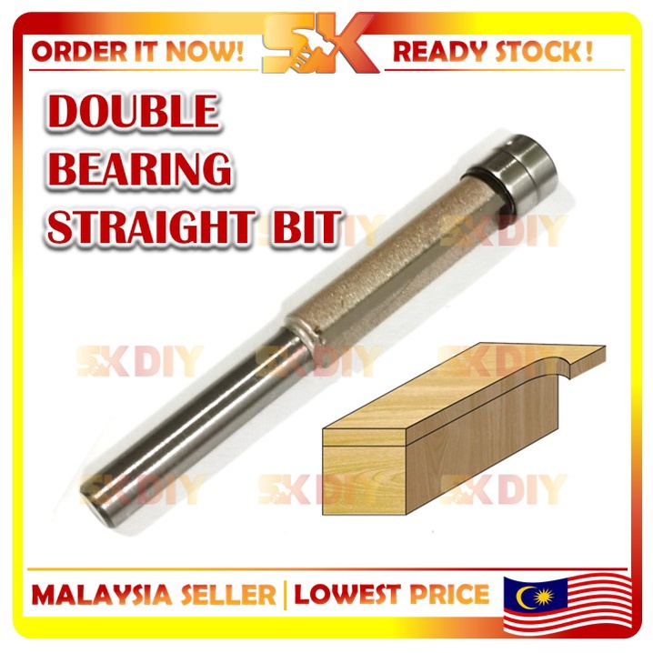 🇲🇾Superbrand ROUTER BIT 1/4 X 3/8 DOUBLE BEARING Straight Bit High ...