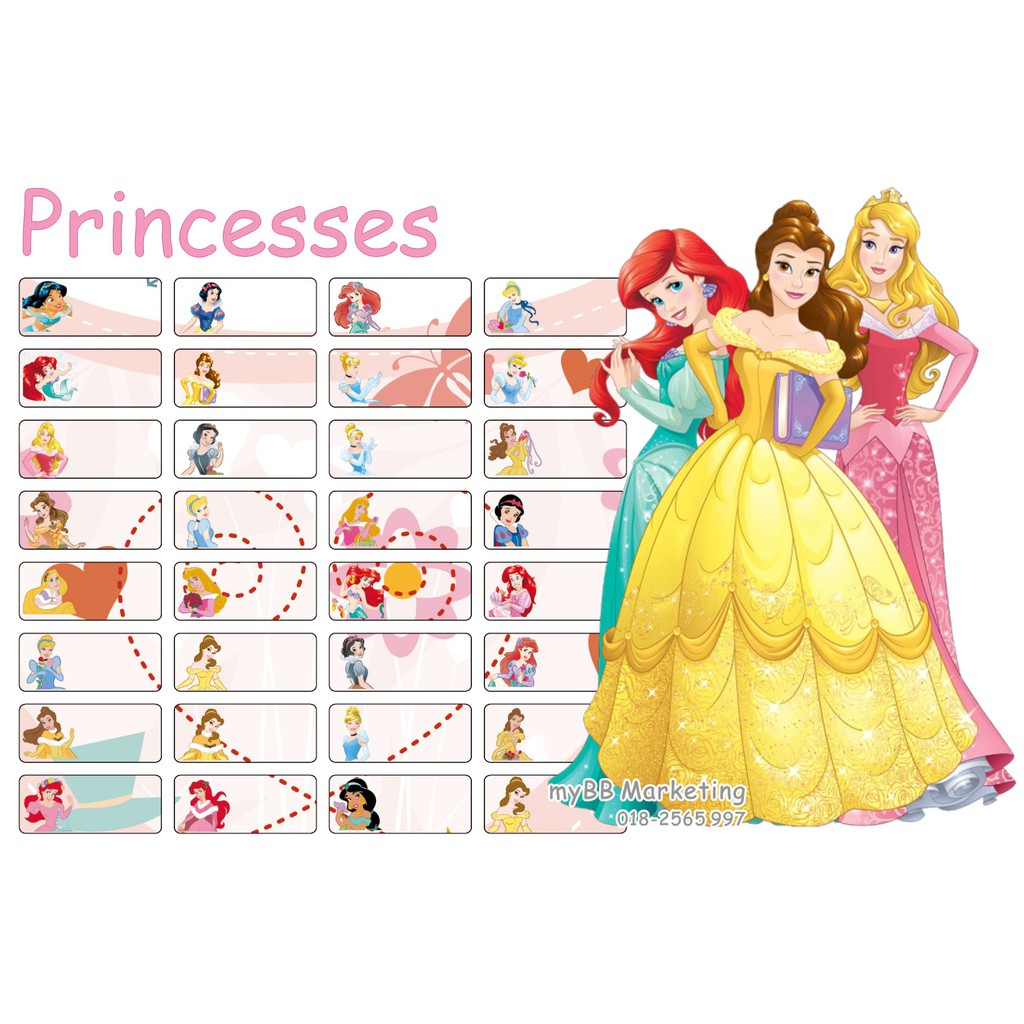 Princesses Name Sticker (waterproof) | Shopee Malaysia