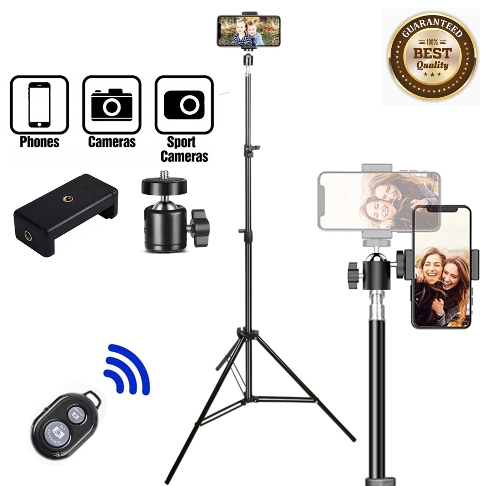 🔥Selangor🔥210CM Tripod For Adjustable Stand Live Camera Selfie Tripod Phone Holder 2.1m K3 wth ...