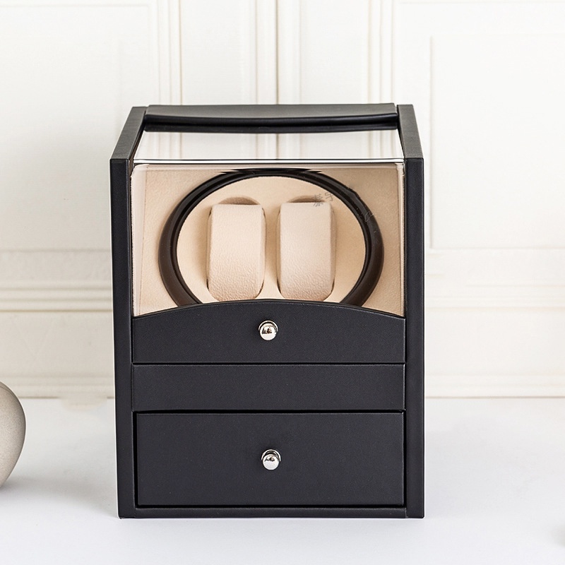 Double Automatic Watch Winder, 2+2 Rotating Watches Case Display Box ...