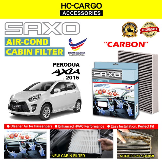 SAXO Perodua Axia 2015 ACTIVE CARBON Cabin Filter / CAR AIR CONDITIONER ...