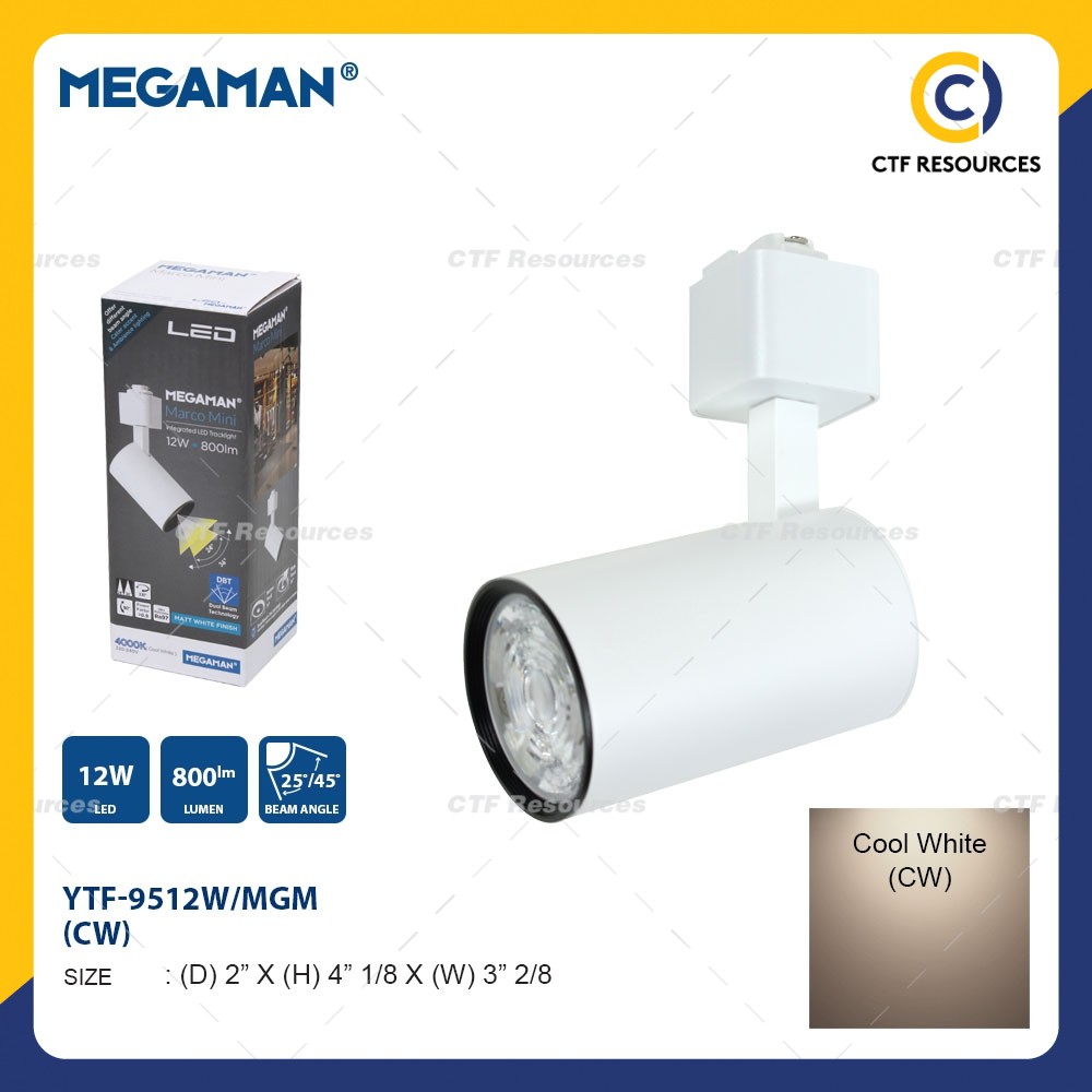 MEGAMAN 12W/24W DUAL BEAM ANGLE LED TRACK LIGHT | Shopee Malaysia