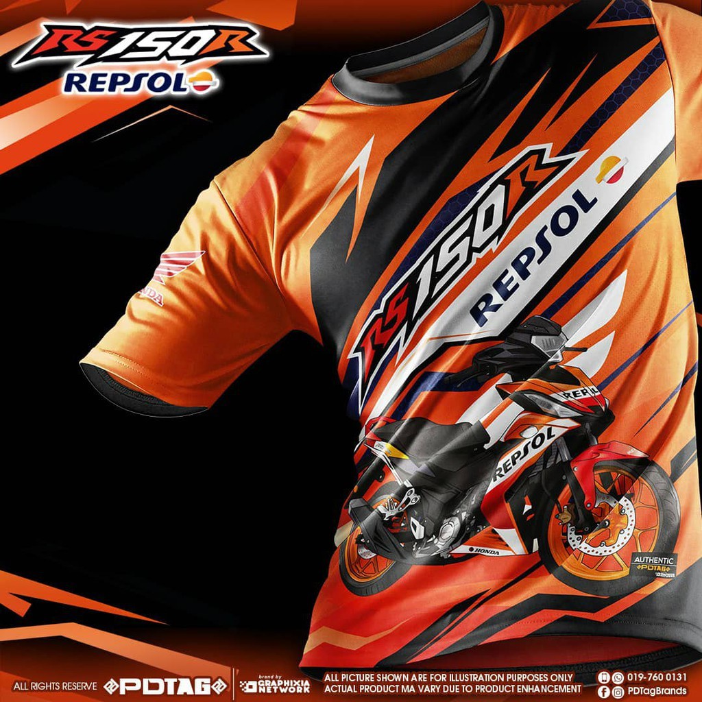 PDTAG JERSEY SUBLIMATION HONDA RS150 REPSOL EDITION ORANGE JERSI KONVOI ...