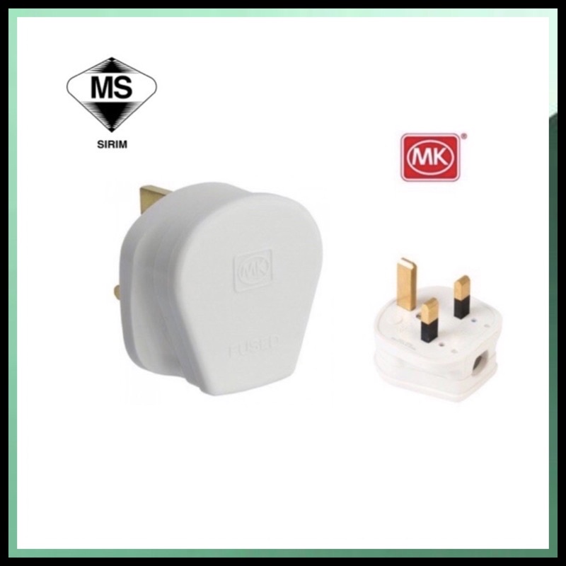 MK 646 WHI 13A Heavy Duty 3pin Plug Top (Sirim) | Shopee Malaysia