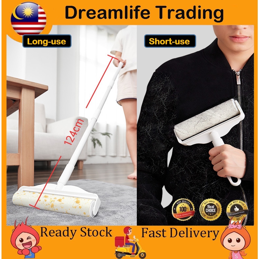 😍READY STOCK 😍STICKY LINT ROLLER FLOOR SWEEPER MOP ROLLER LONG AND ...