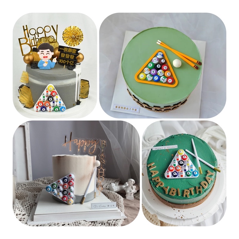 🔥Ready Stock🔥INS Snooker Cake Topper/Decoration 网红斯若克桌球蛋糕摆件 | Shopee ...