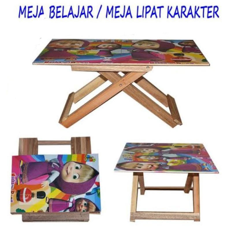 KAYU Character Wooden Leg Folding Study Table | Shopee Malaysia