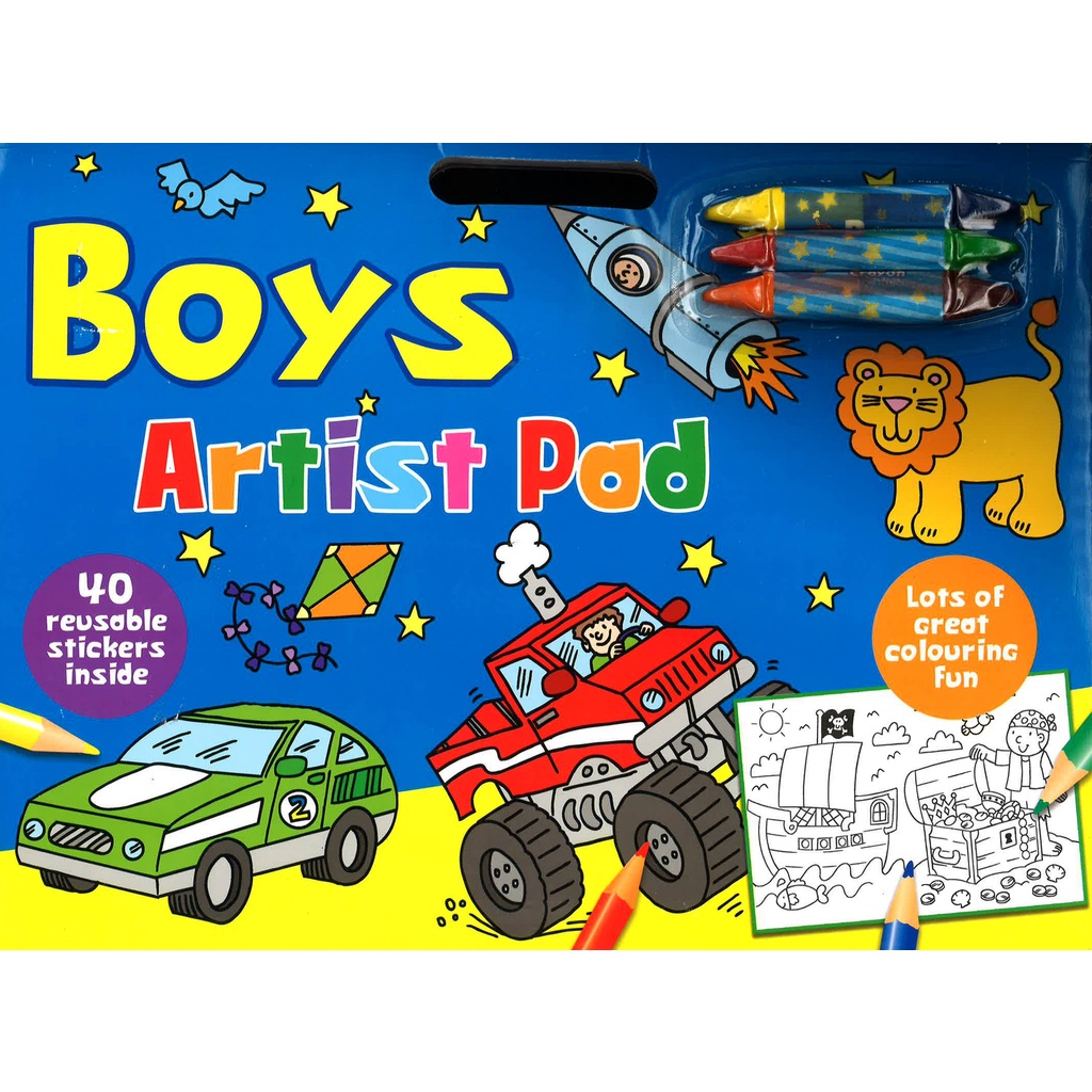 Boys Coloring Pad Jumbo Activity Book with Stickers | Shopee Malaysia
