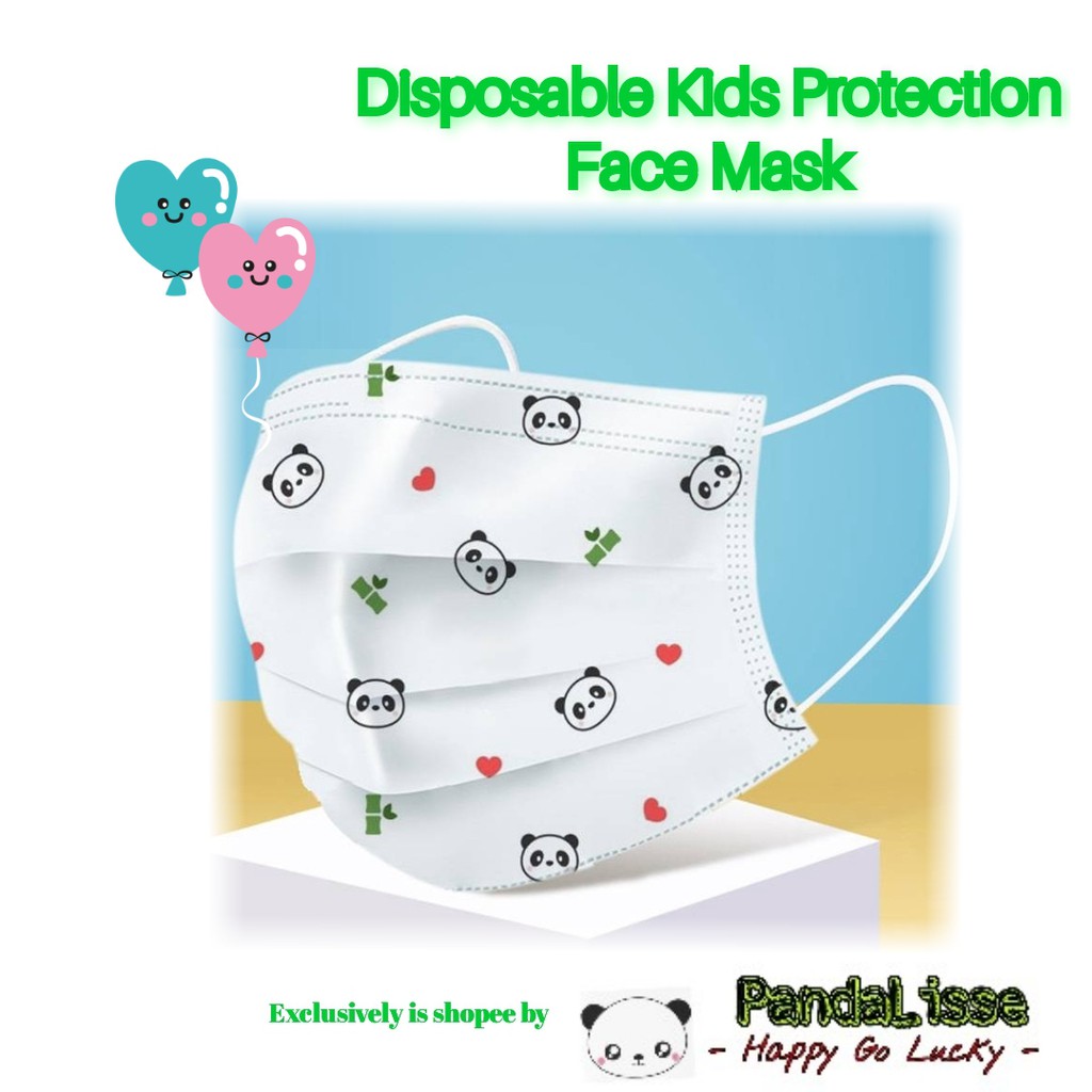 [ReadyStock] Panda Cartoon Design 3ply Kids Face Mask Children Mask ...