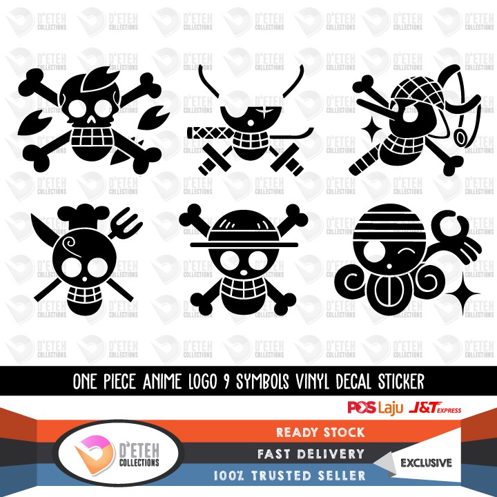 One Piece Anime Logo 9 Symbols Vinyl Decal Sticker | Shopee Malaysia