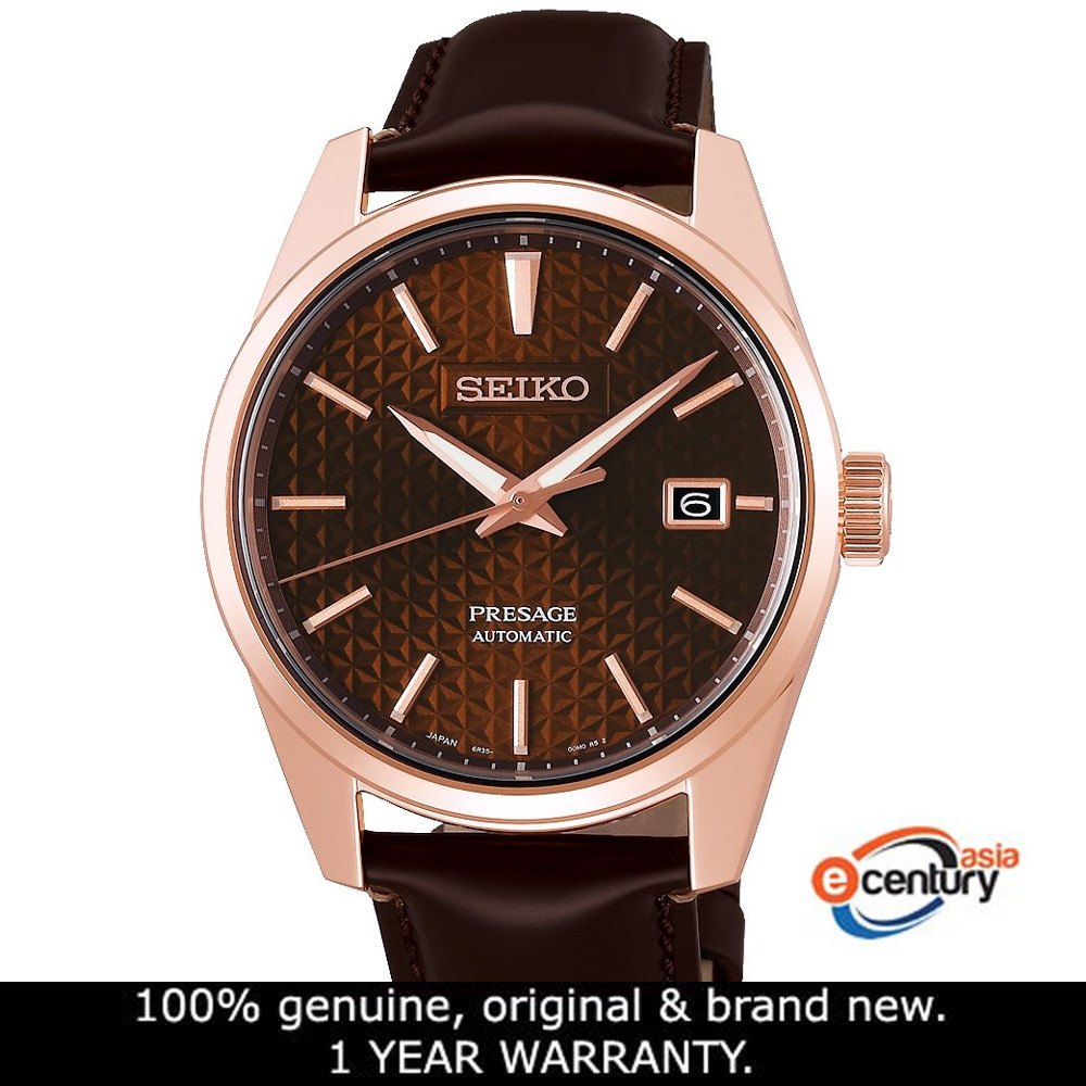 Seiko SPB170J1 Men's Automatic Presage Sharp Edged Series Brown Leather ...