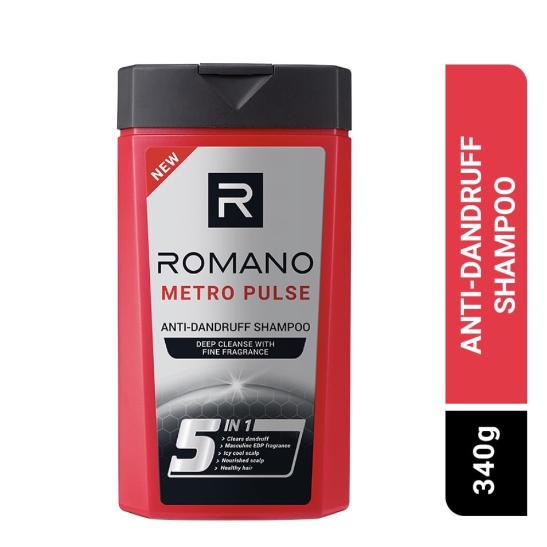 ROMANO Anti Dandruff Shampoo Metro Pulse { 340g} | Shopee Malaysia