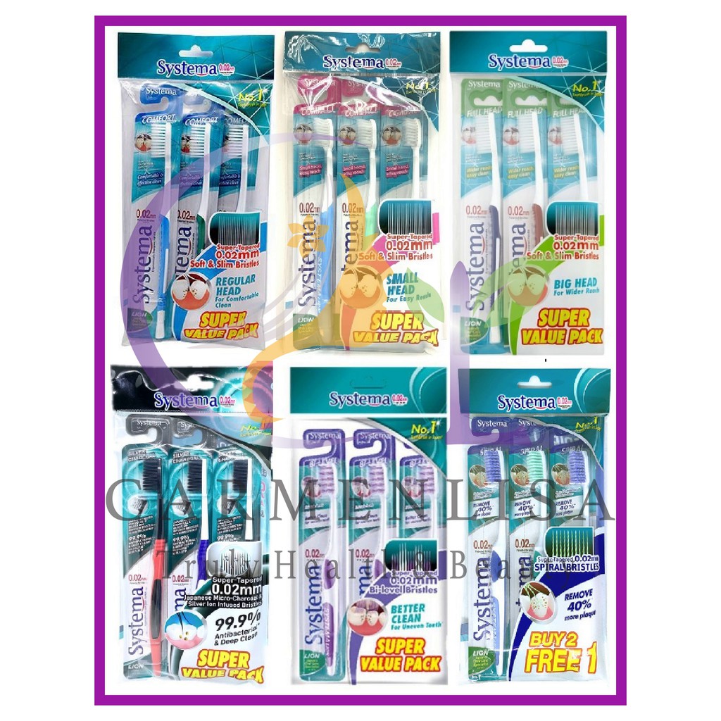 Systema Soft Toothbrush Super Value Pack 3's(Comfort / Compact / Full ...