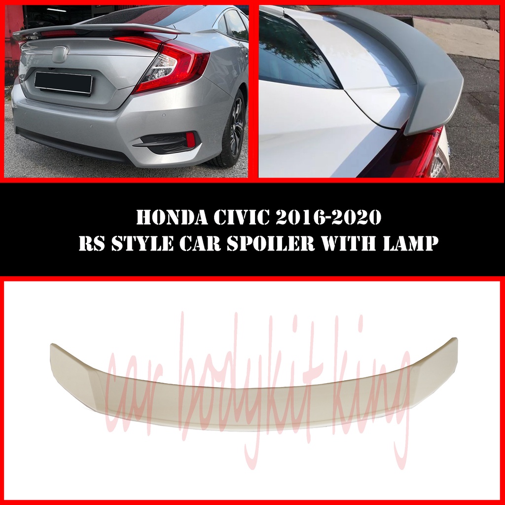 HONDA CIVIC 10TH 2016-2020 RS STYLE SPOILER WITH LAMP REAR TRUNK ...
