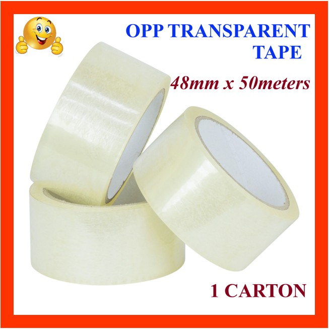 OPP Tape Transparent / Clear Tape / Packaging Tape / 48mm x 50meters x ...