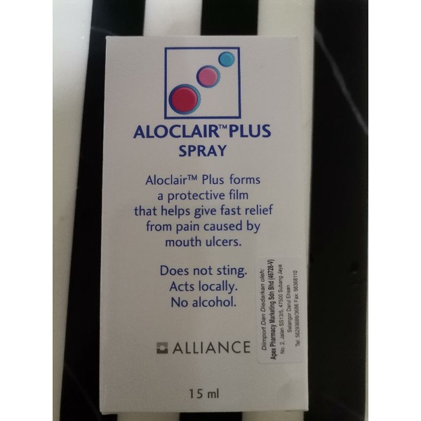 Aloclair Plus Spray 15Ml (UNTUK ULSER) Natural Spray (Expired 09/2024 ...