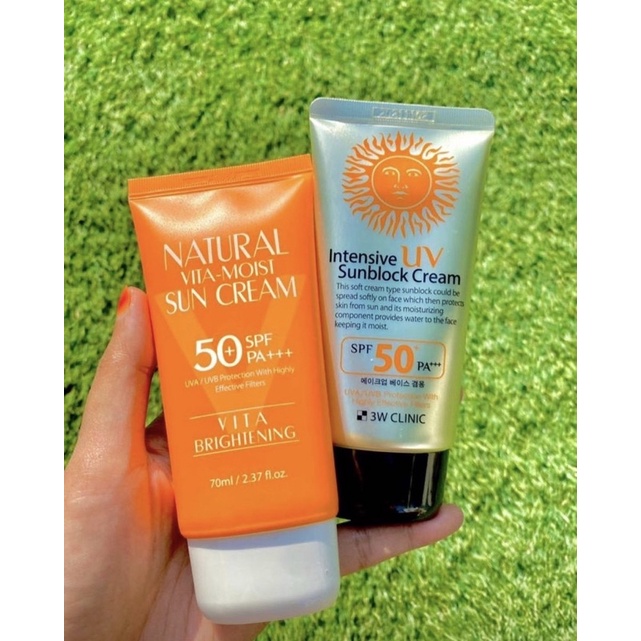3W Clinic Intensive UV Sunblock Cream SPF 50+ PA+++ / Vita Moist Sun ...