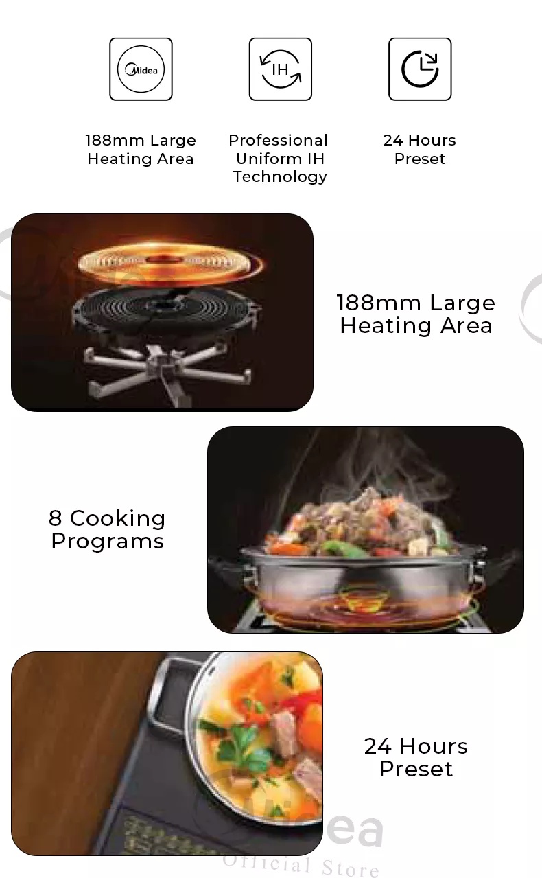 Midea/Trio/Pensonic Induction Cooker (2000W) C20-RT2002/Trio TIC-205 ...