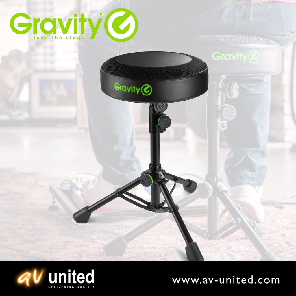 Gravity GFDSEAT1 Round Musicians Stool Foldable, Adjustable Height ...
