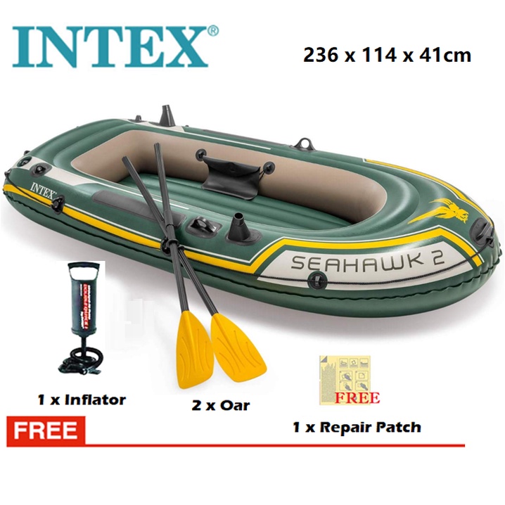 PROMOTION 68347 INTEX SEAHAWK 2 Inflatable 2 - 3 Person Swimming ...
