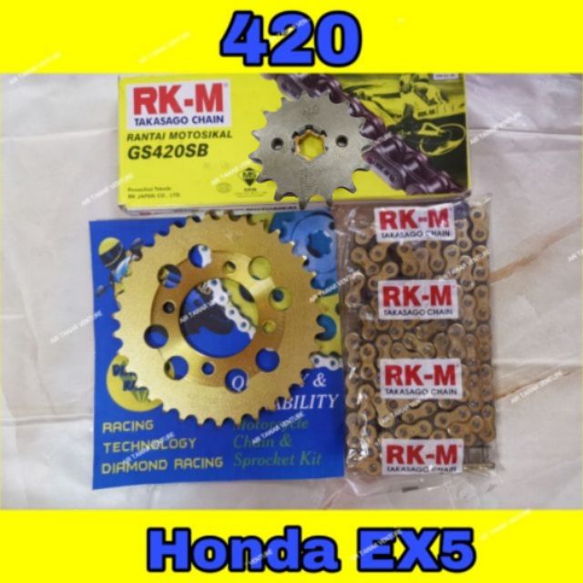 Honda EX5 420 Diamond Racing/SCC Sporket RKM/DRC Chain Gold | Shopee ...