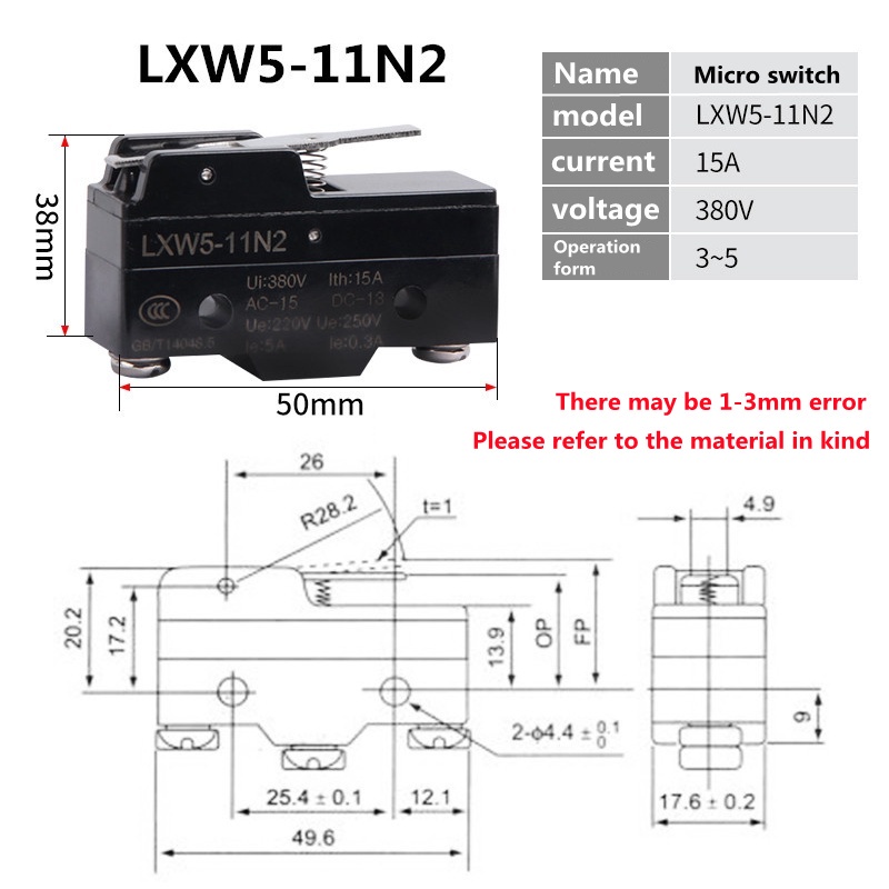 Micro switch,Travel switch,LXW5-11M Q1 Q2 N1N2 D1 Z1 G1 G2 G3 1124,Limit switch,Silver contact ...