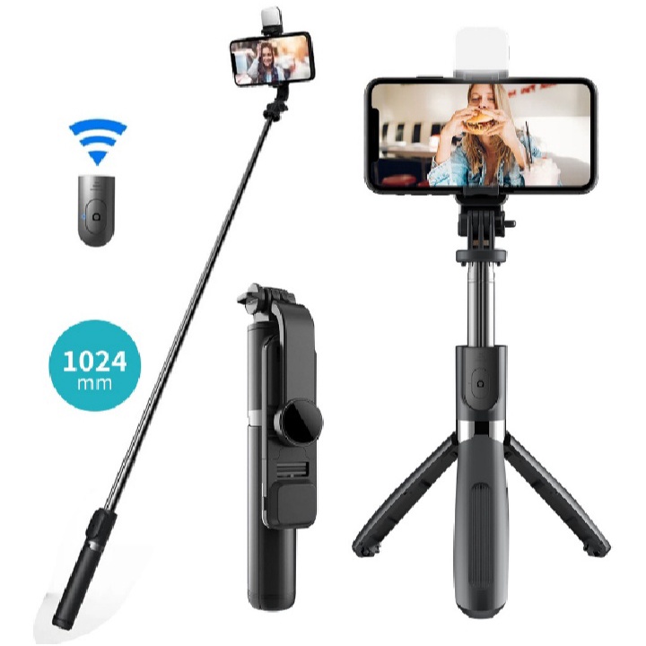 Tripod SelfiStick Bluetooth Q07/K07 LED Shutter Bluetooth Mini Desktop ...