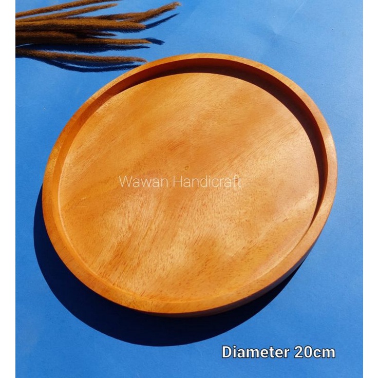 KAYU Wooden Plate/Dining Plate/Flat Plate/20cm buser Plate/Mahogany ...