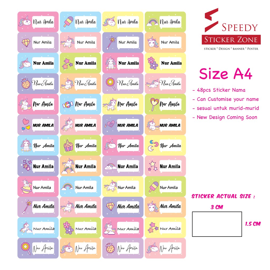 Personalize sticker / Customise Name Sticker / Fancy Sticker / Sticker ...